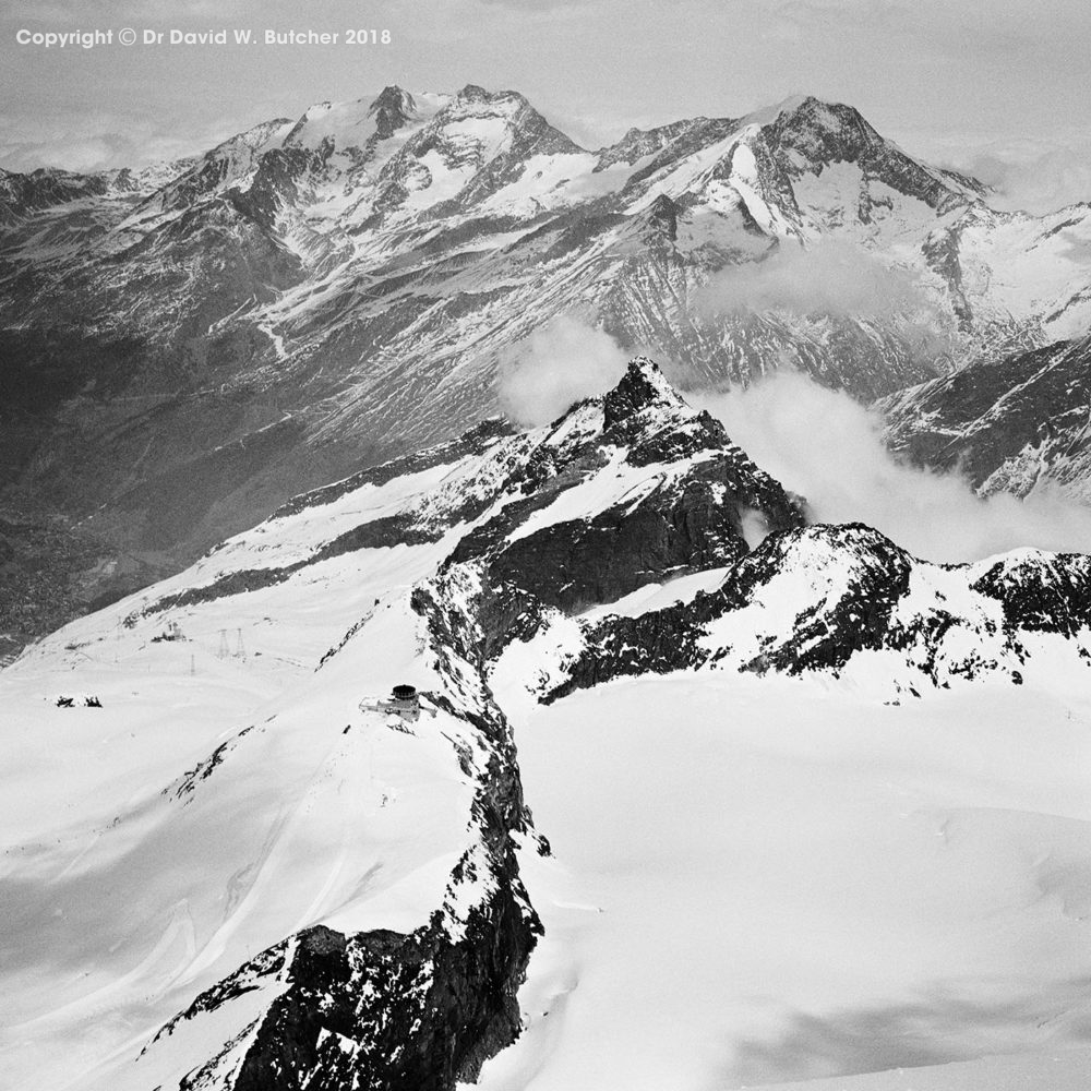 Saas Fee, Weissmies and Lagginhorn from Allalinhorn Summit, Switzerland ...