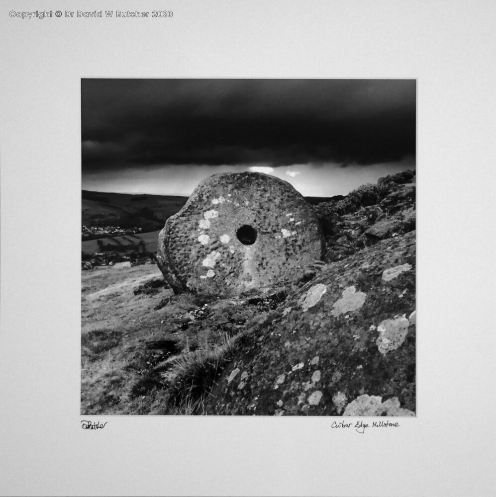 England, Peak District Curbar Edge Millstone 40x40cm - Dave Butcher