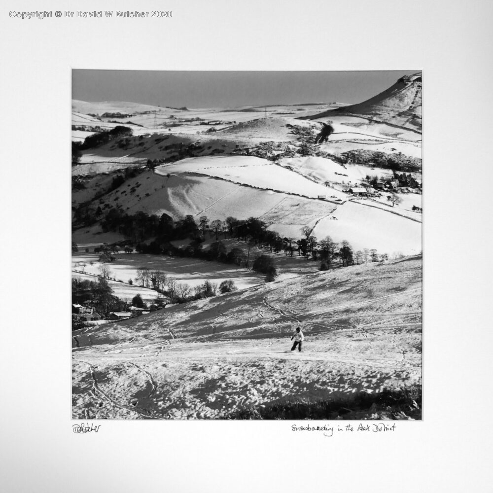England, Peak District Snowboarding in the Peak District 40x40cm - Dave ...